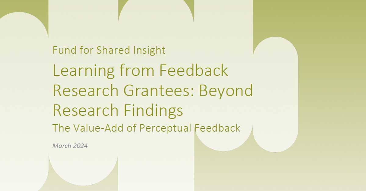 Foundations Advancing Listening & Feedback in Philanthropy | Fund for ...