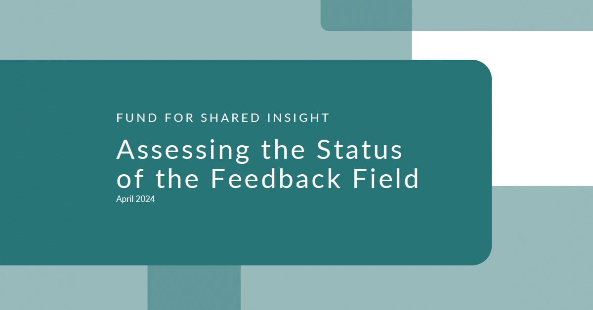 Assessing the Status of the Feedback Field in the Social Sector | Fund ...